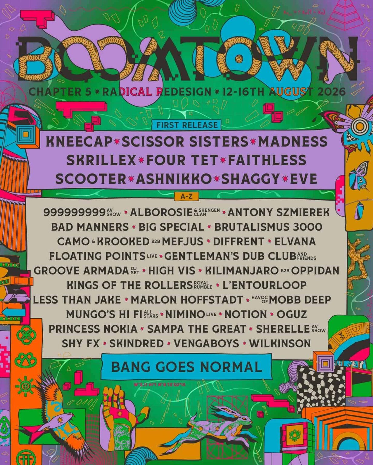 Boomtown 2026 first release: Skrillex, Four Tet, Madness and more ...